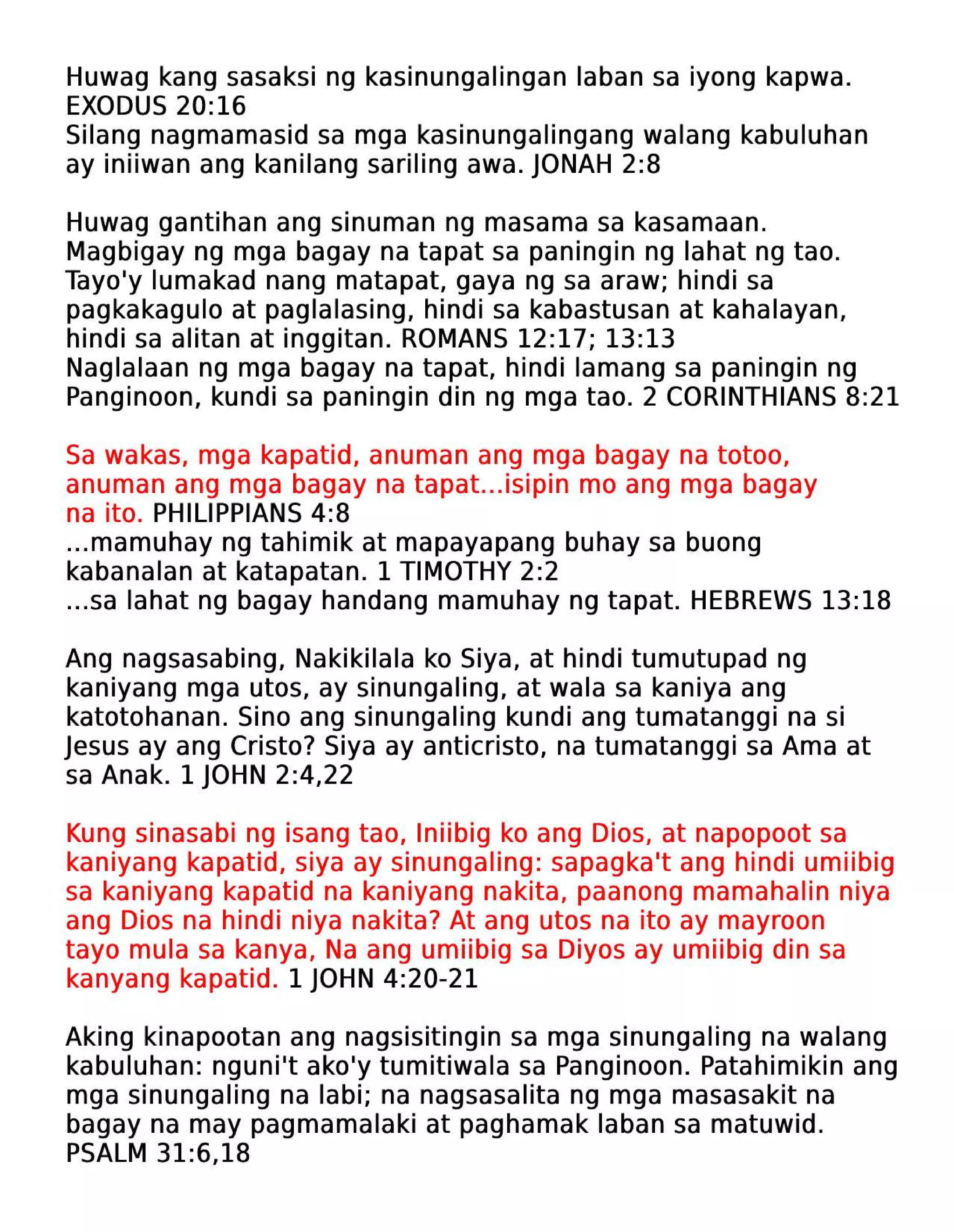 Tagalog Honesty Tract | PDF