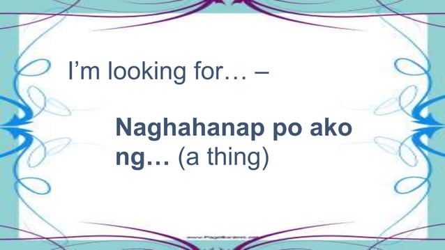 Tagalog phrases | PPTX | Holidays