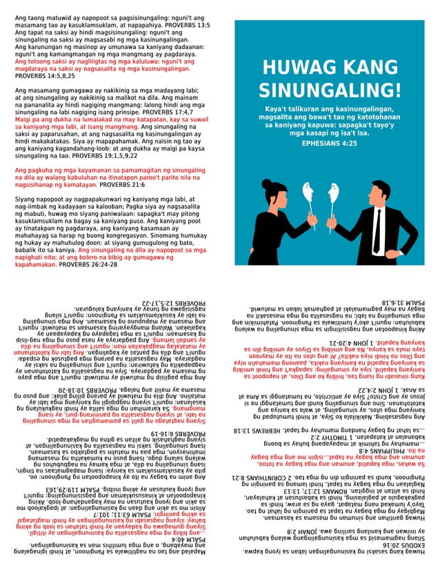 Tagalog Printable Honesty Tract (Letter Size - 8.5 x 11 inches) | PDF