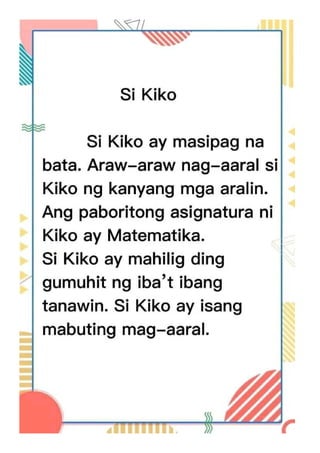 TAGALOG READING STORIES.docx reading materials | DOCX