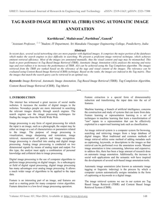 Tag based image retrieval (tbir) using automatic image annotation | PDF