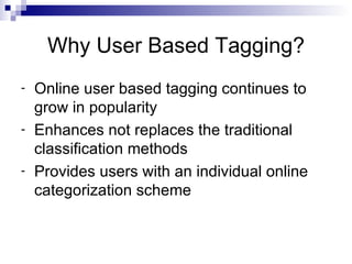 User Based Tagging in Libraries | PPT