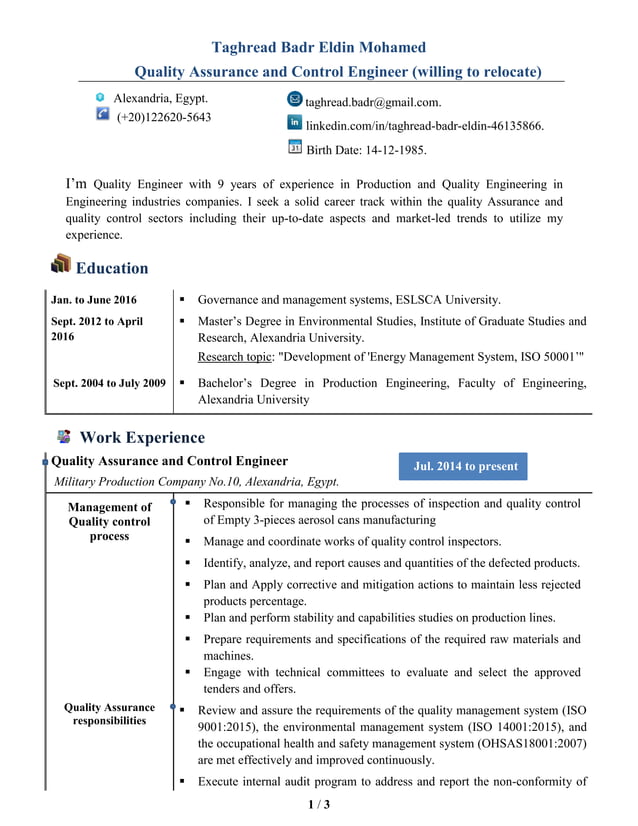 Taghread badr cv | PDF