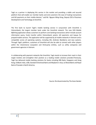 Tagit launches aggregated mobile banking service in vietnam | PDF