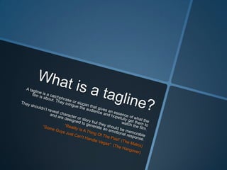 Letter For Tom: Thinking of a Tagline | PPT
