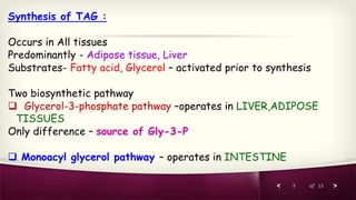 Tag metabolism | PPSX
