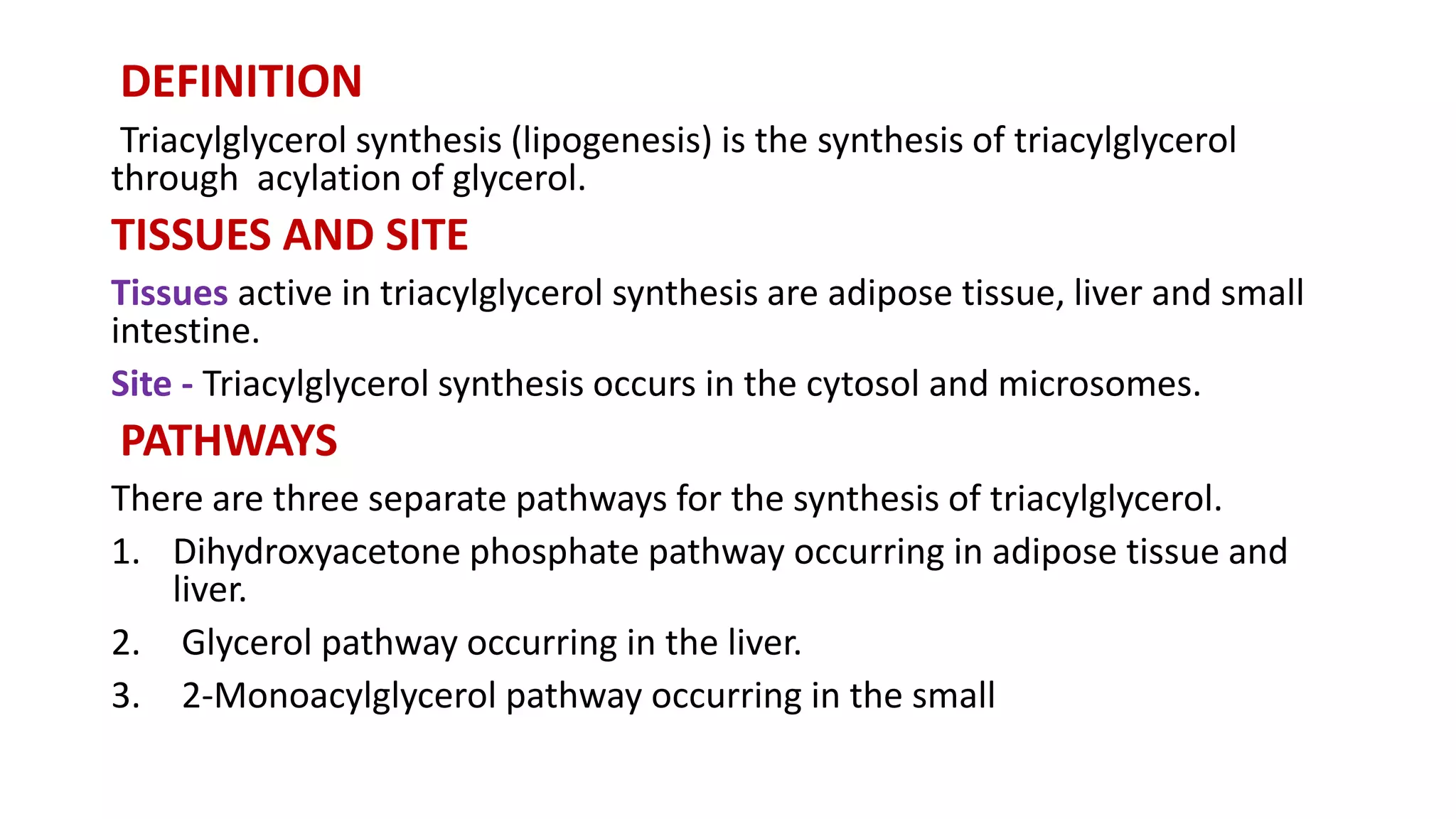 triacylglycerol metabolism | PPTX
