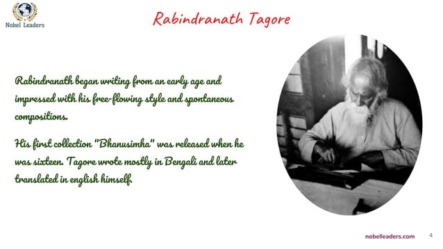 Nobel Prize Winner - Rabindranath Tagore | PPTX | Music | Entertainment