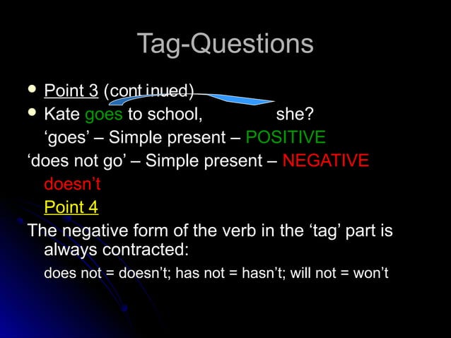 Tag Questions Powerpoint | PPT
