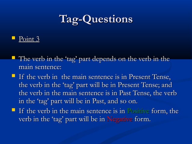 Tag Questions Powerpoint | PPT