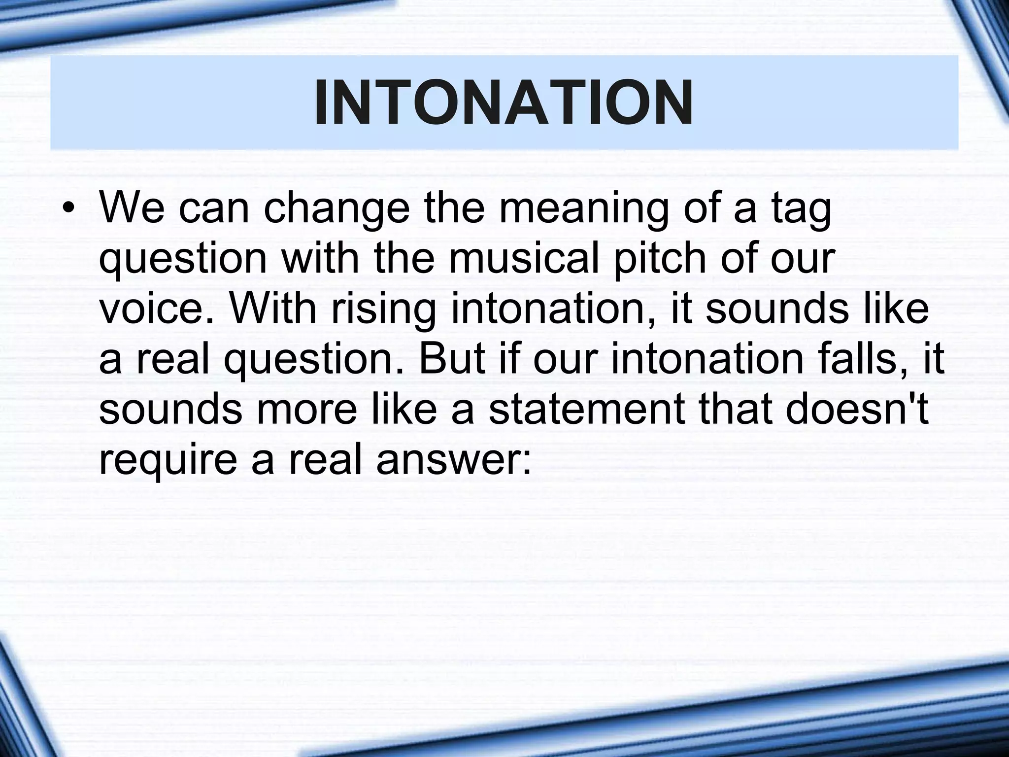 Tag questions | PPT