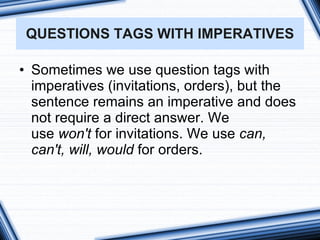 Tag questions | PPT