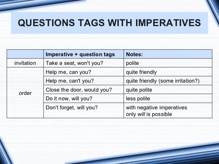 Tag Questions tag-questions