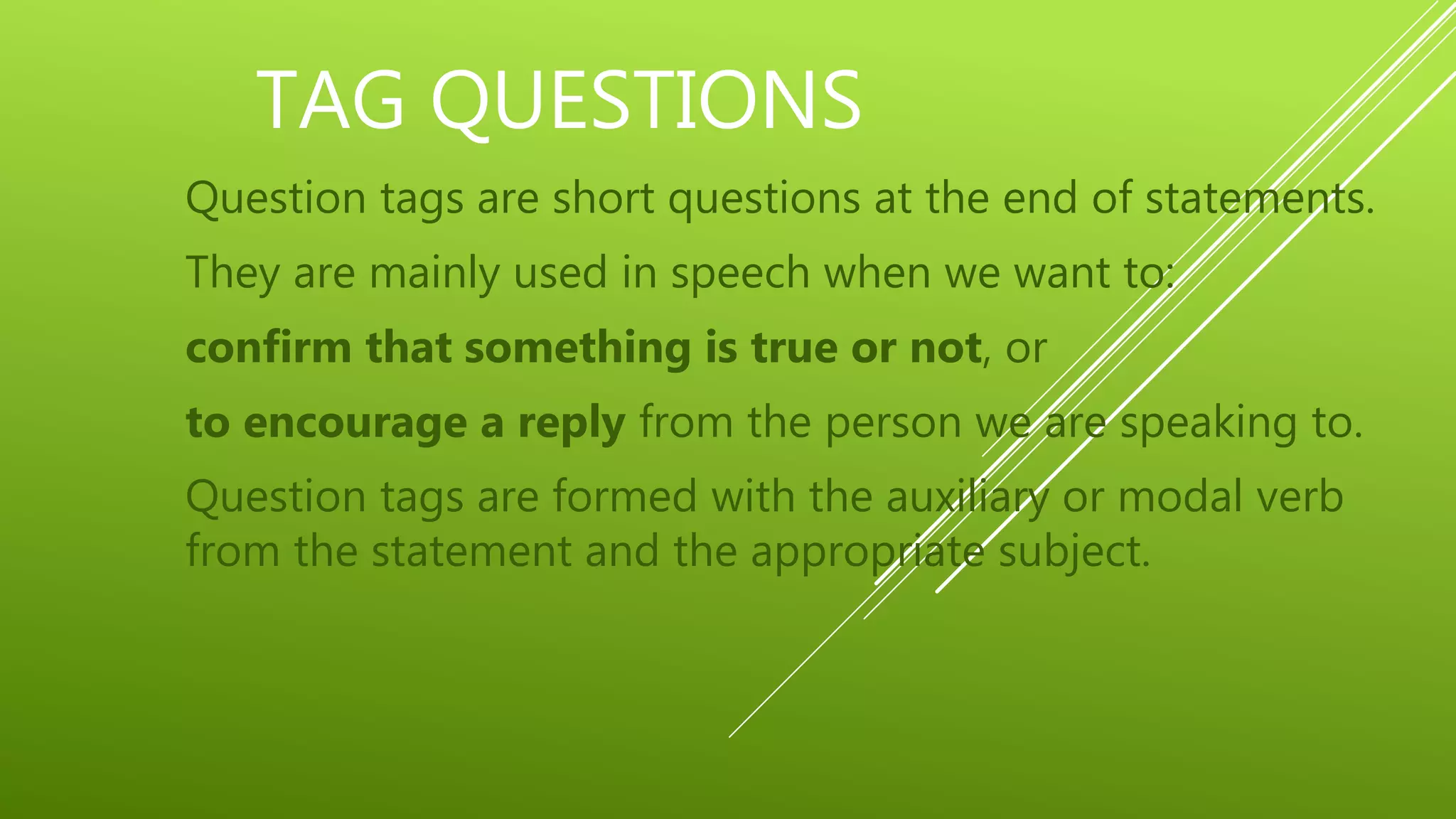 Tag questions | PPTX