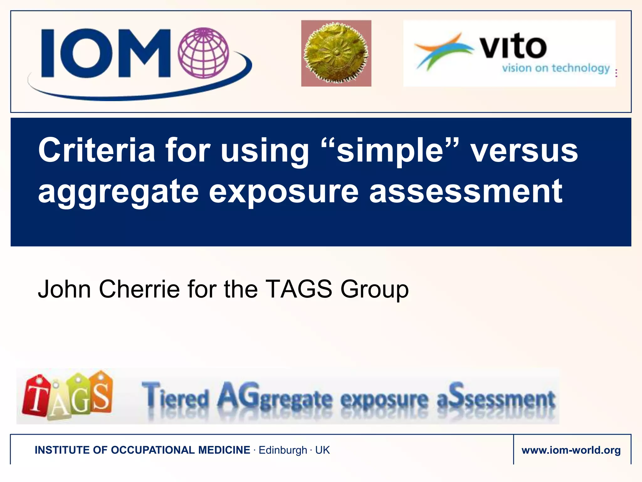 Tiered aggregate exposure assessment - when to launch | PPTX