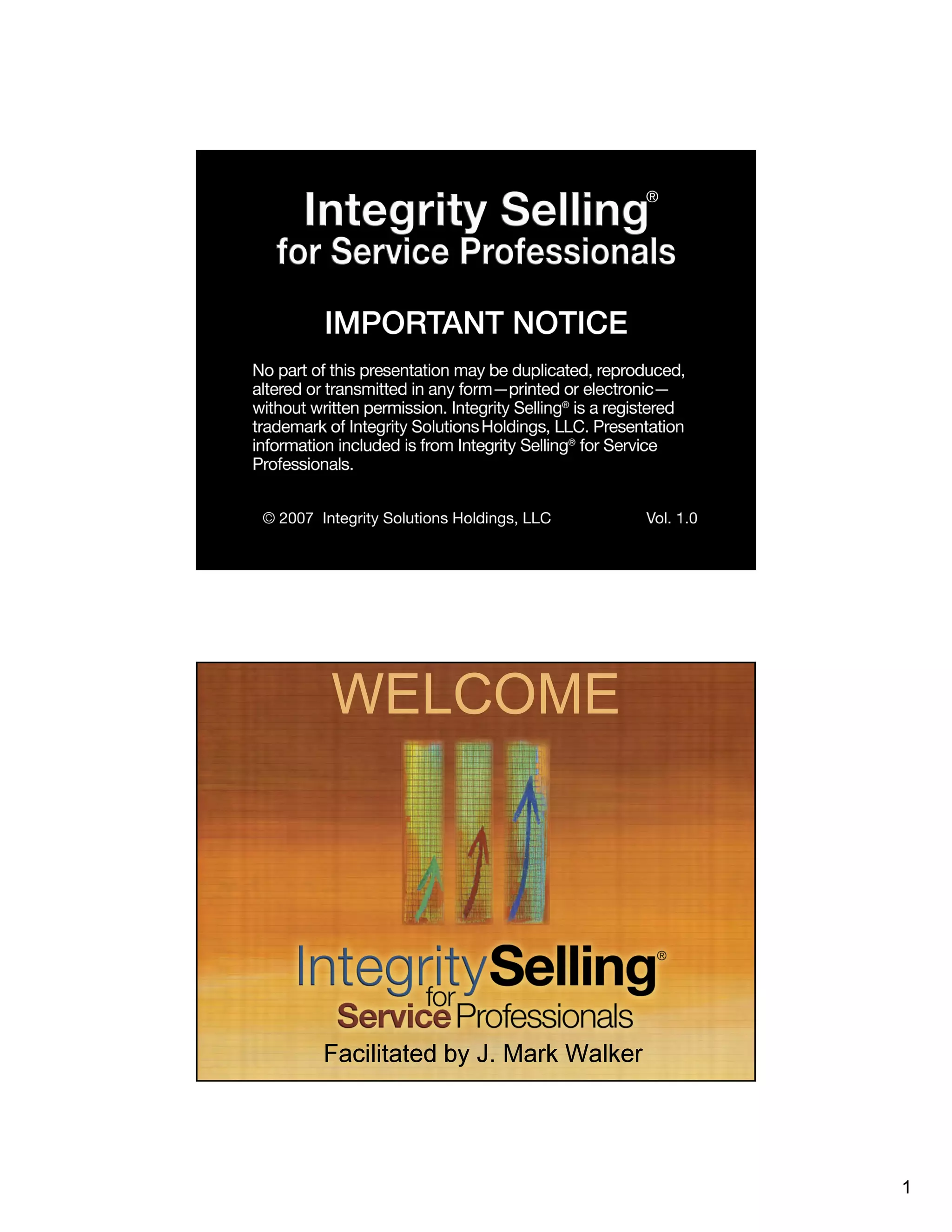 Integrity Selling Presentation | PDF