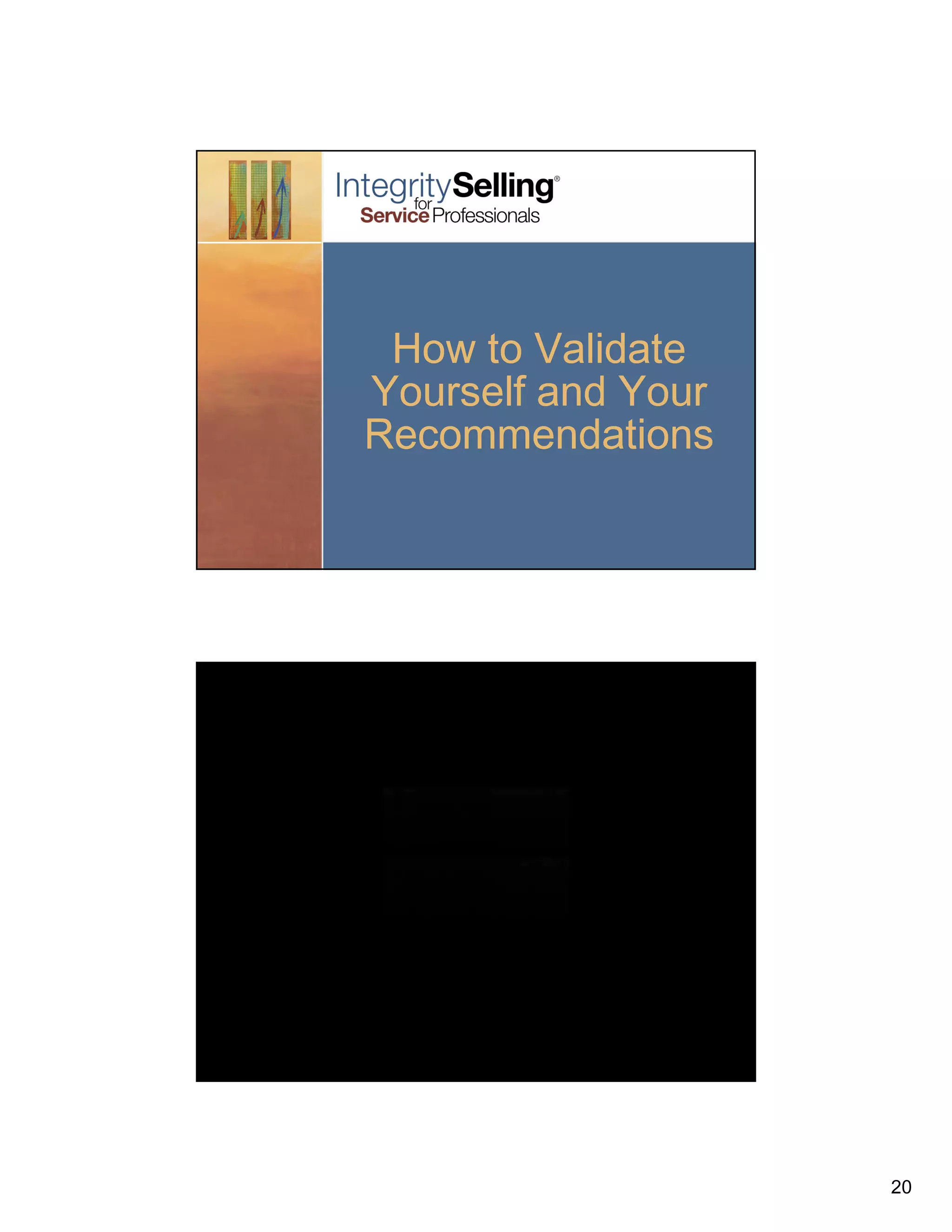 Integrity Selling Presentation | PDF