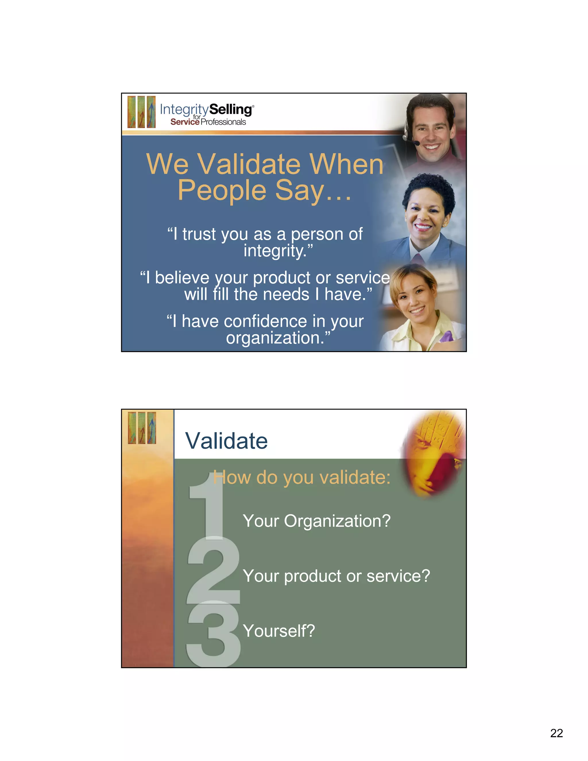 Integrity Selling Presentation | PDF