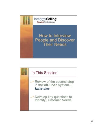 Integrity Selling Presentation | PDF