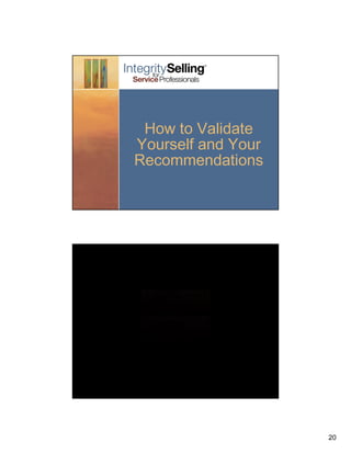 Integrity Selling Presentation | PDF