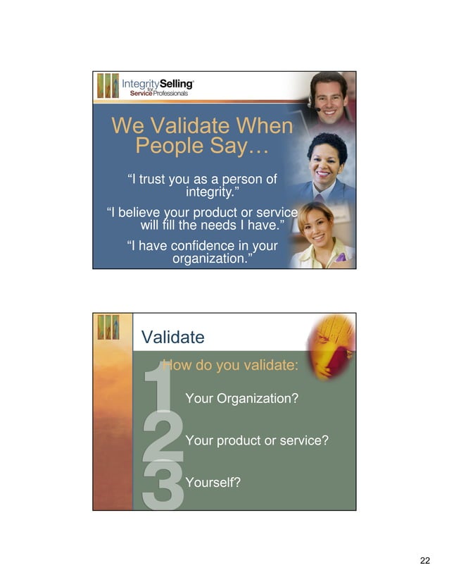 Integrity Selling Presentation | PDF