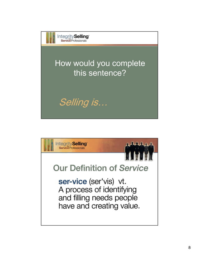 Integrity Selling Presentation | PDF