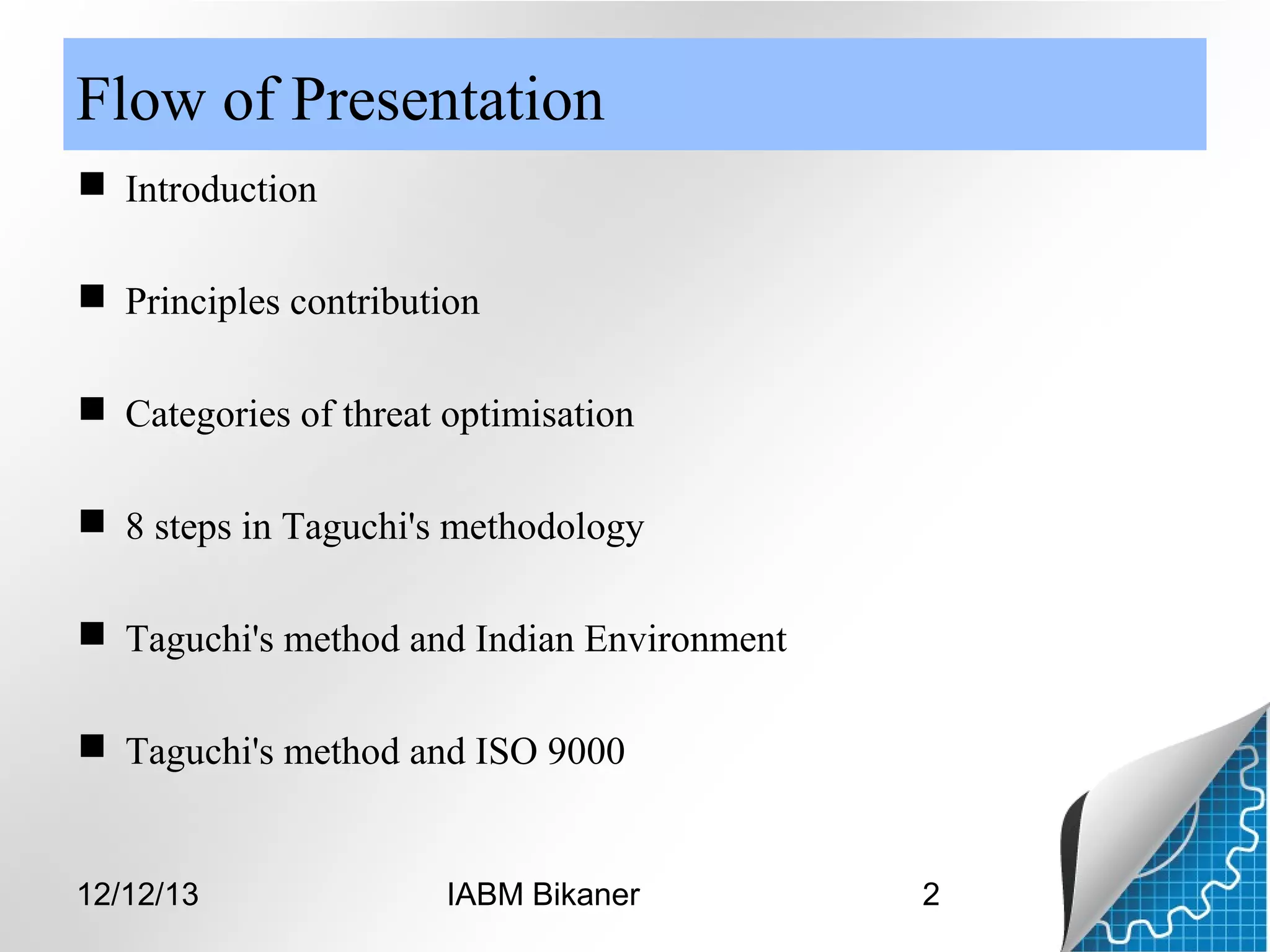 Taguchi method | PPT