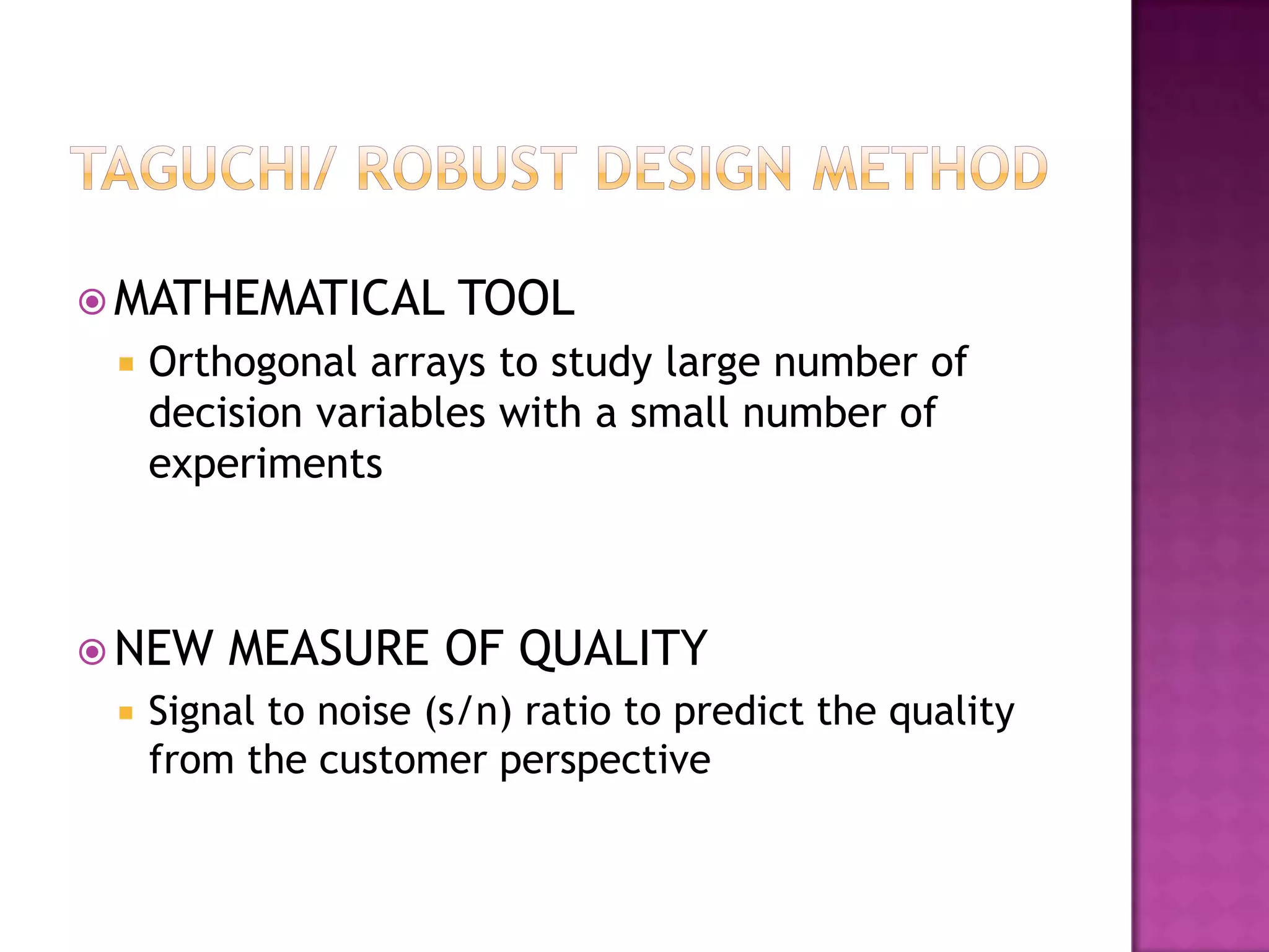 Taguchi method-process imp | PPT