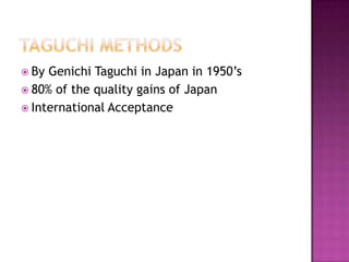 Taguchi method-process imp | PPT