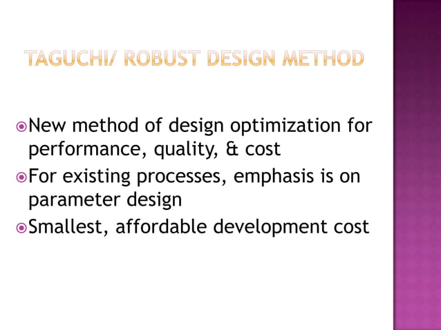 Taguchi method-process imp | PPT