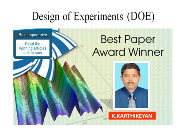 Application of Design of Experiments (DOE) using Dr.Taguchi -Orthogonal ...