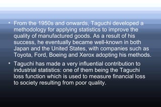 Taguchi Genichi - What is Quality | PPT