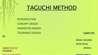 Taguchi introduction concept 1 | PPTX