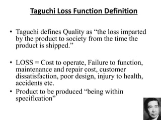 Taguchi loss function | PPTX
