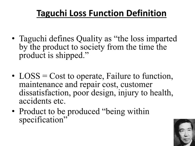 Taguchi loss function | PPTX | Business Accounting & Finance | Business