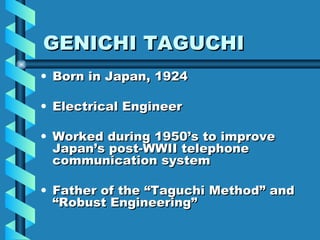Taguchi method | PPT