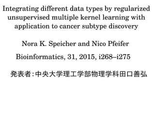 Integrating different data types by regularized unsupervised multiple kernel learning with ...