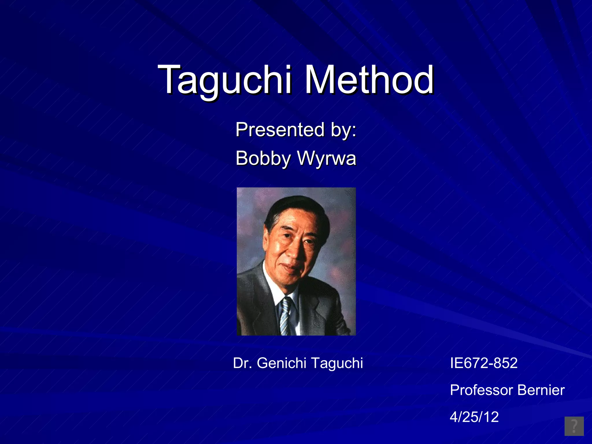 Taguchi presentation | PPT