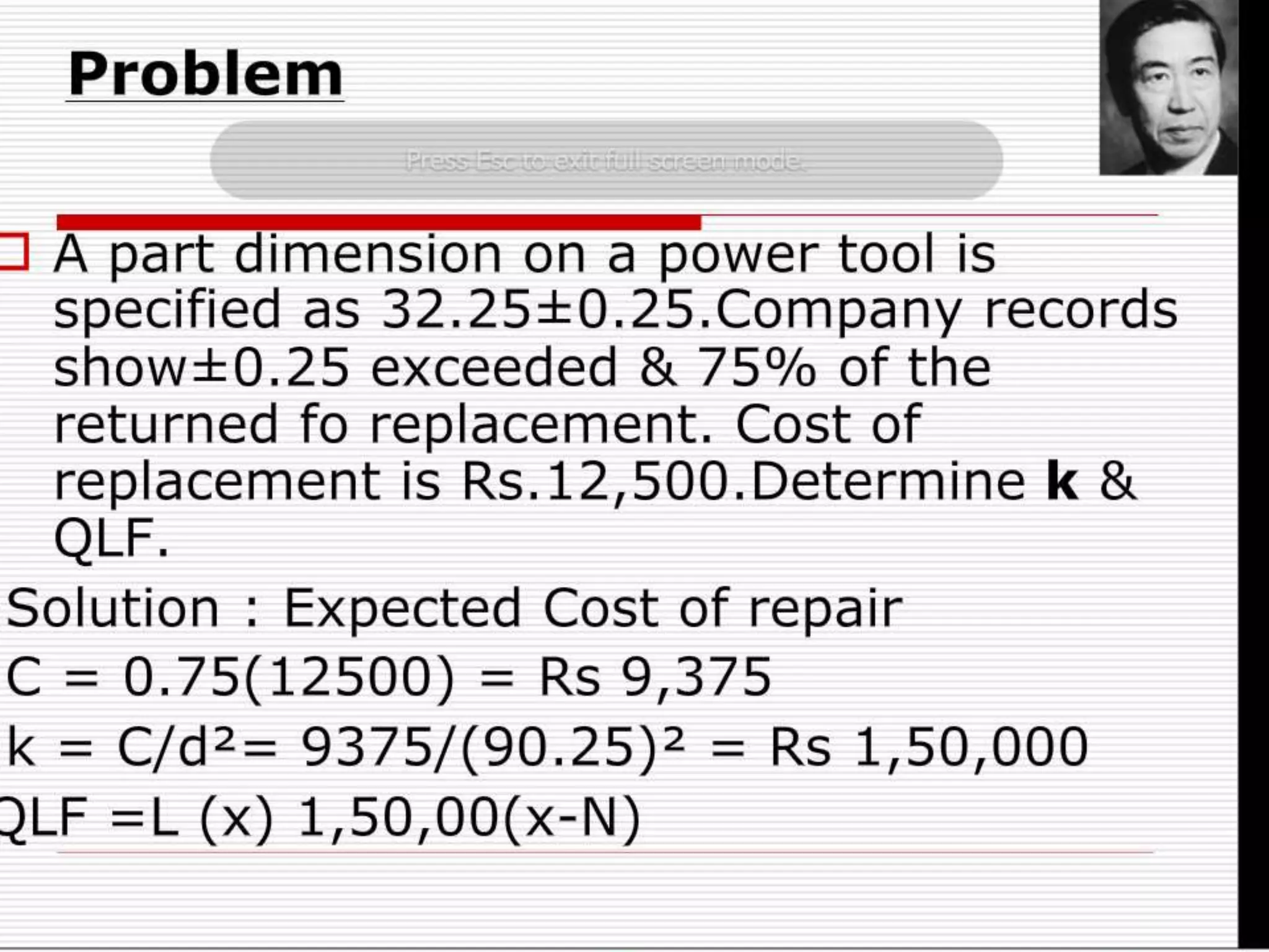Taguchi quality loss function | PPTX