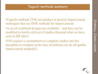 Taguchi’s quality engineering & analysis | PPTX