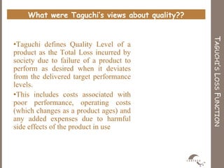 Taguchi’s quality engineering & analysis | PPTX