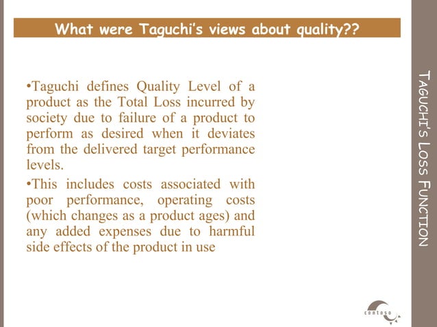 Taguchi’s quality engineering & analysis | PPTX | Mechanical and Industrial Engineering Industry ...