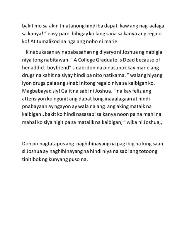 "Naghihinayang na Pag-ibig" - Tagupa | DOCX