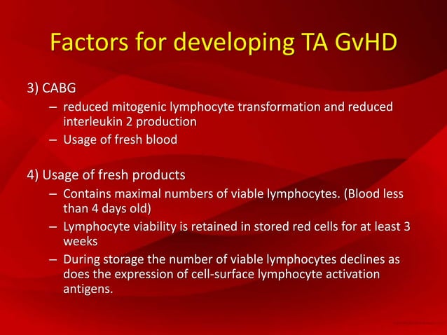 Transfusion associated graft versus host disease | PPTX