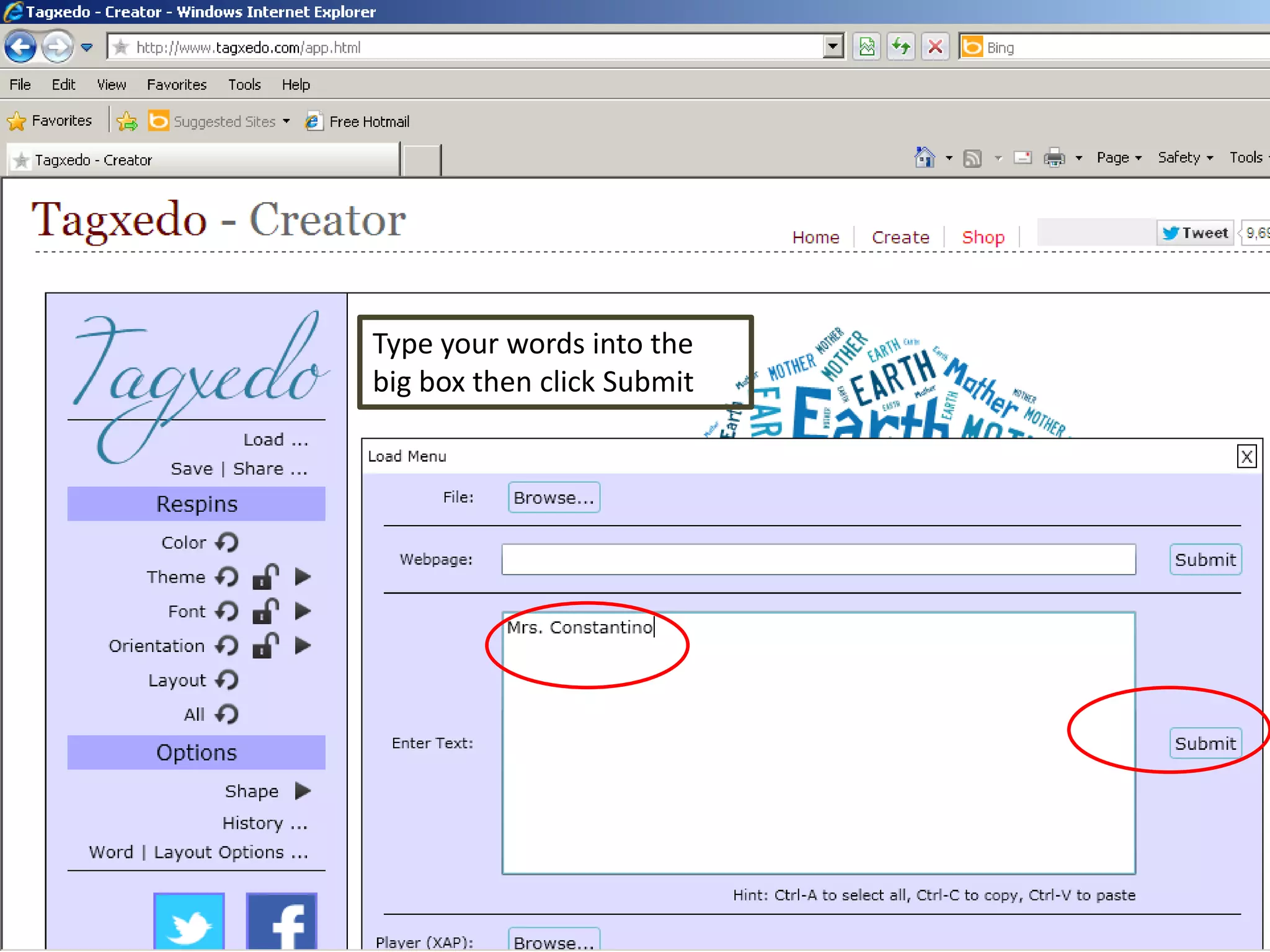 Tagxedo instructions | PPT