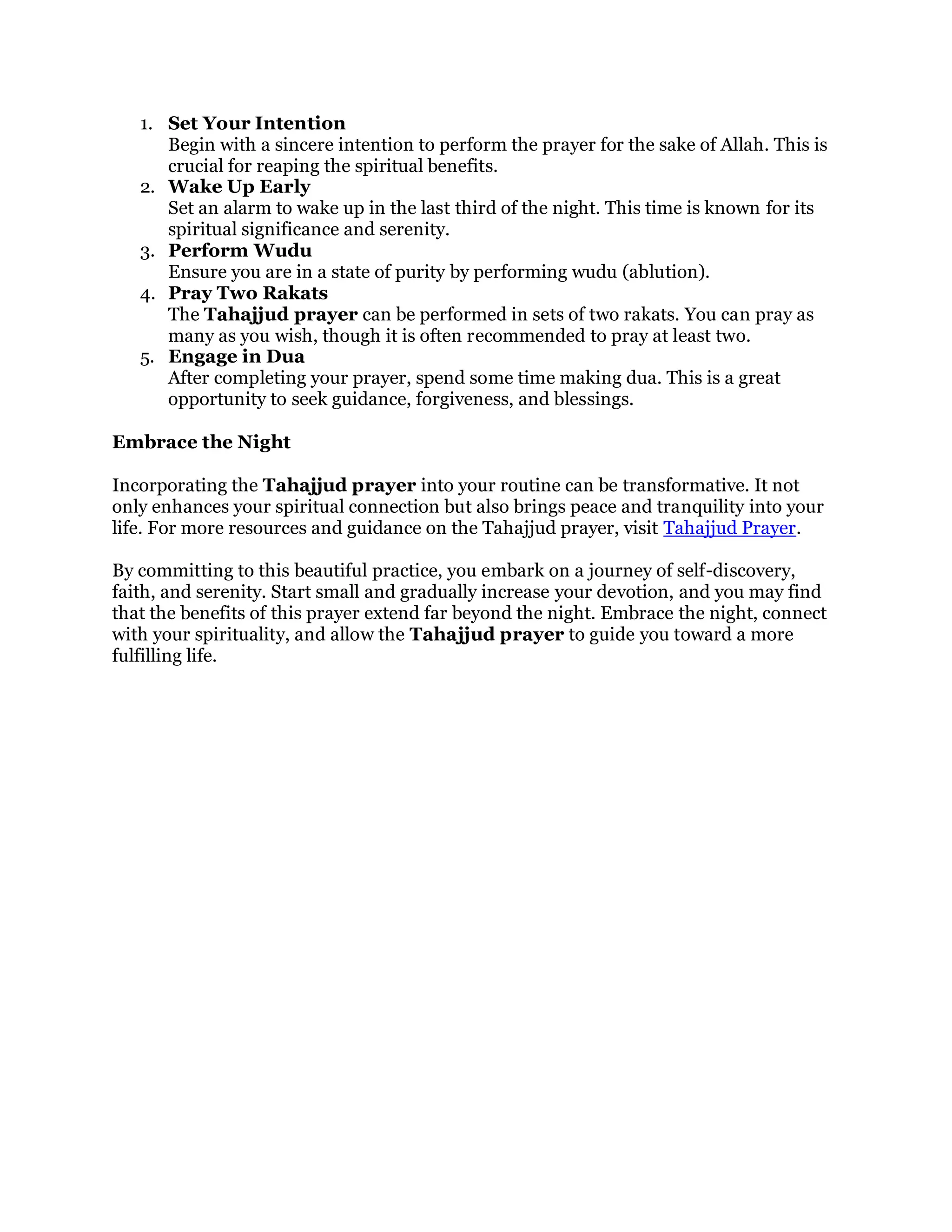 Tahajjud Prayer Dua | Special Supplications | PDF