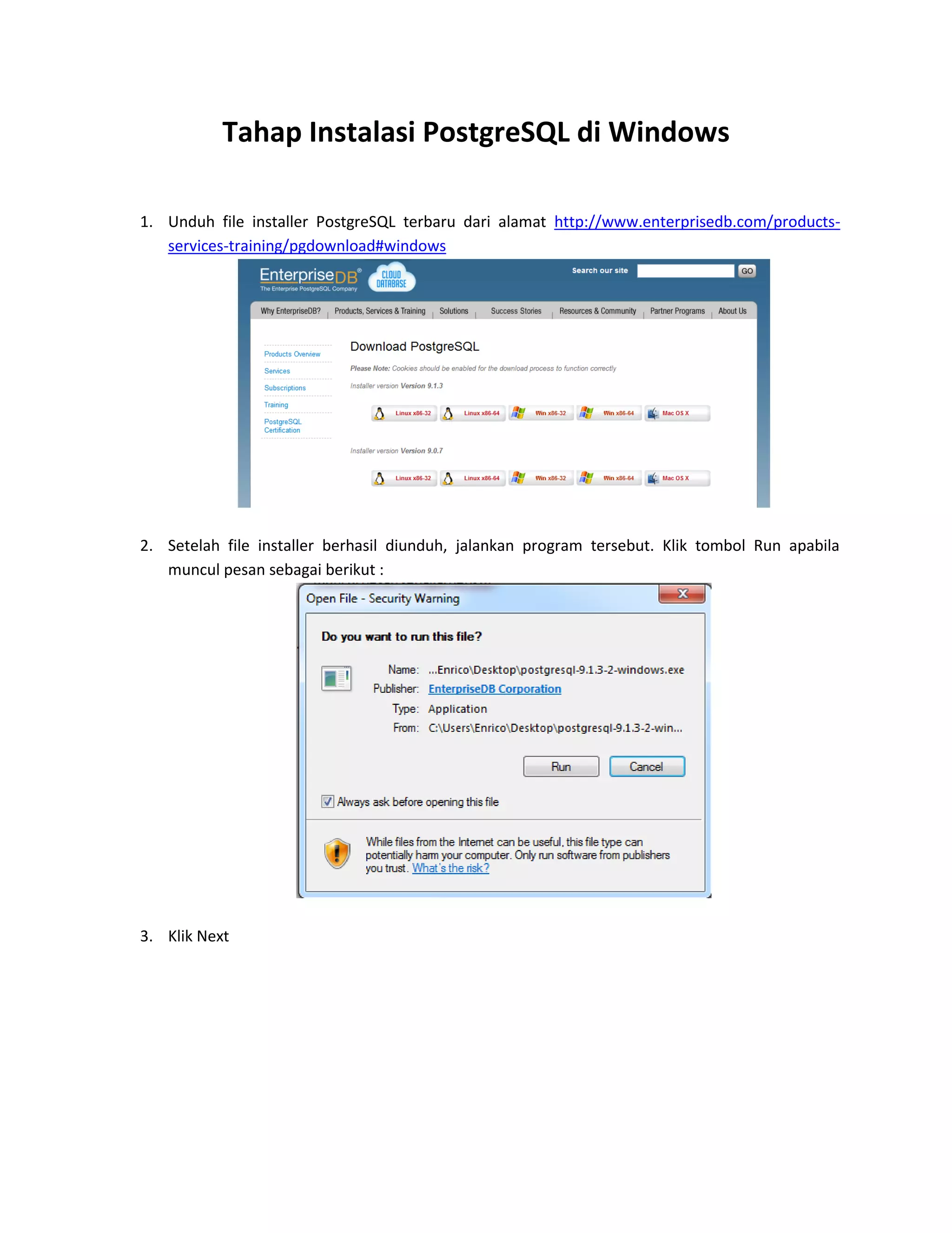 Tahap instalasi-postgresql-di-windows | PDF