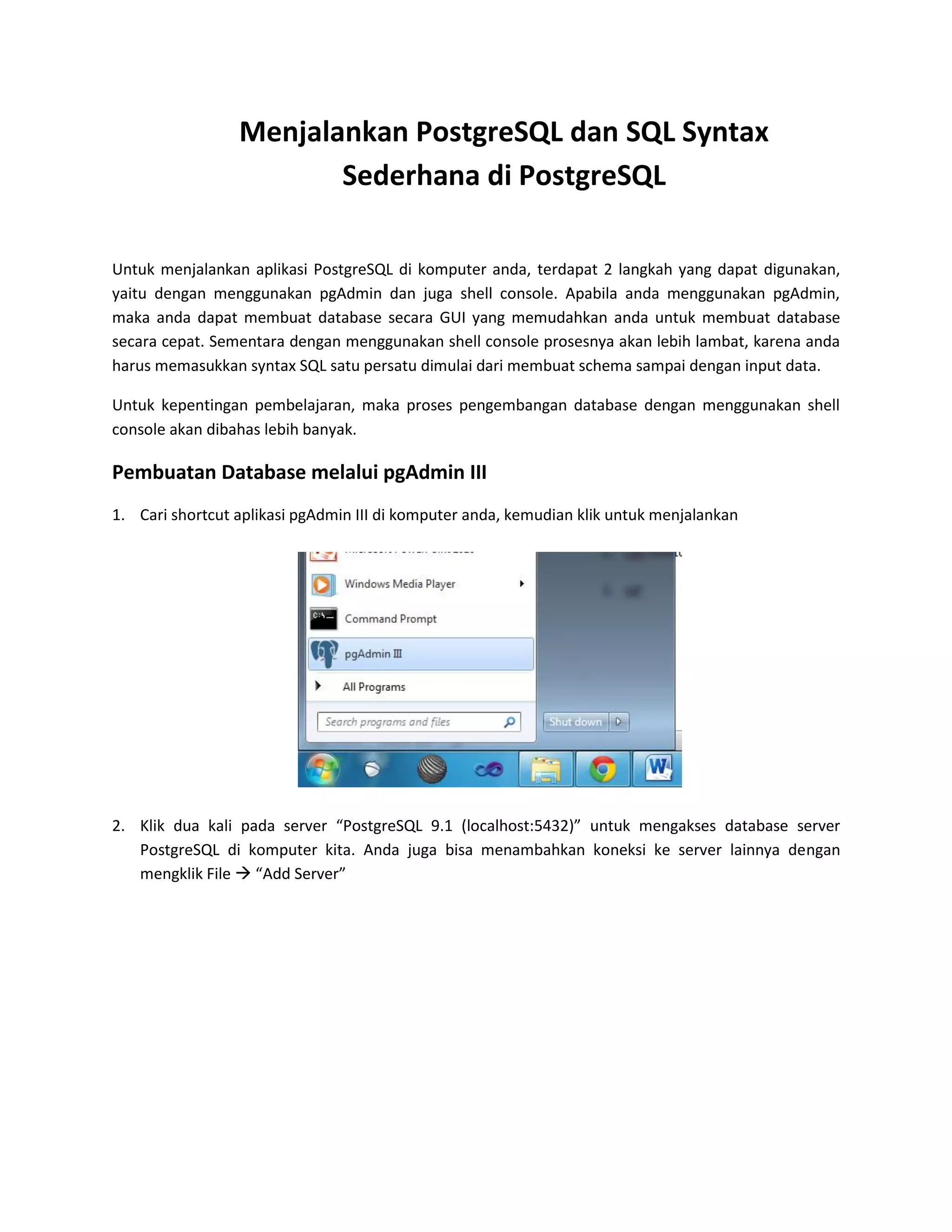 Tahap instalasi-postgresql-di-windows | PDF