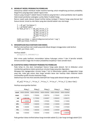 ANALISA PROBABILITAS PEMBELIAN TERHADAP ELSTISITAS HARGA DENGAN PYTHON ...
