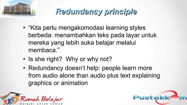 Tahapan dan prinsip pengembangan bahan belajar multimedia | PPTX